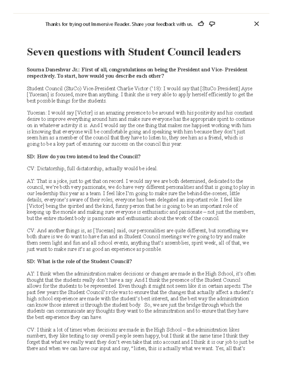Seven Questions With Student Council Leaders Thanks For Trying Out seven-questions-with-student-council-leaders-thanks-for-trying-out