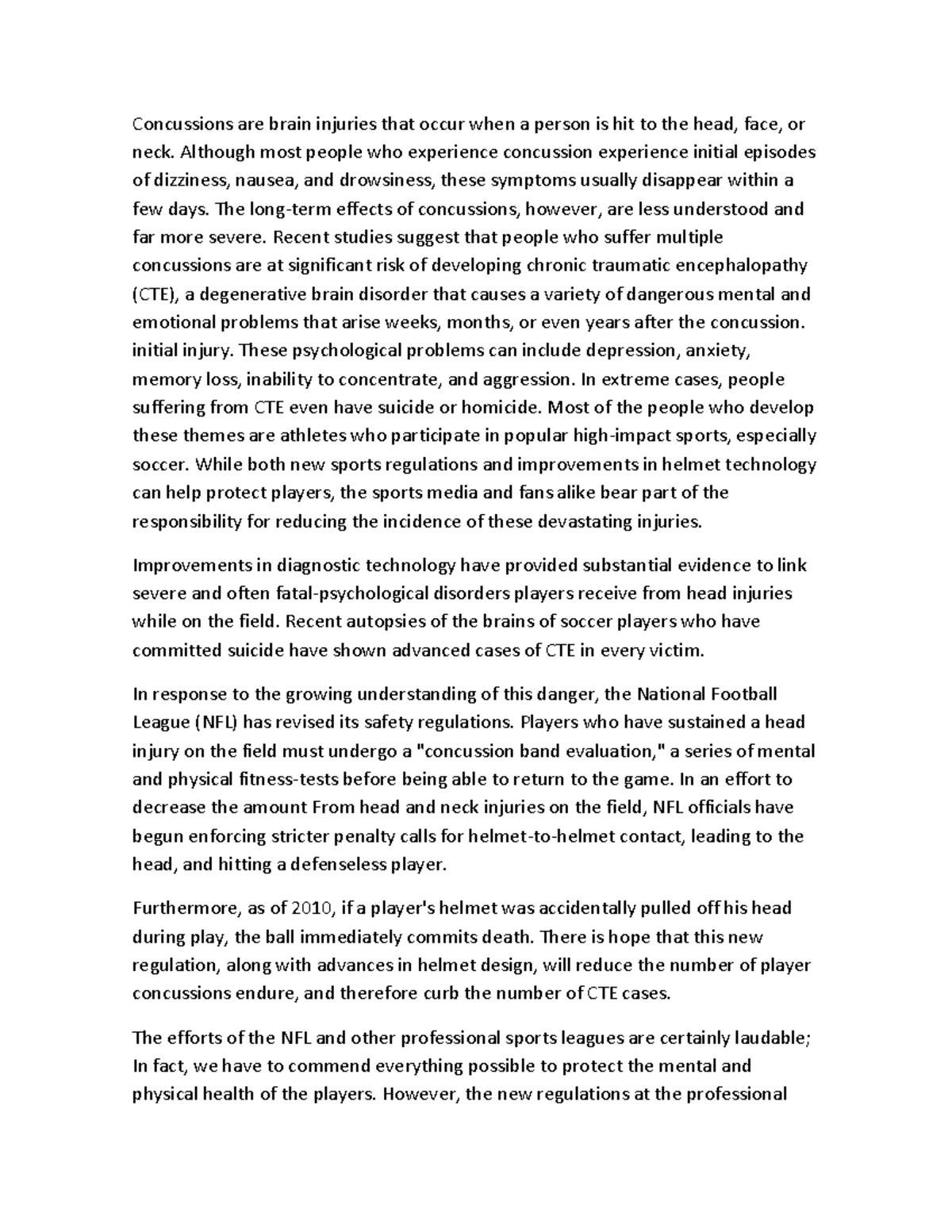 Concussions in NFL players- answers - Concussions are brain injuries ...