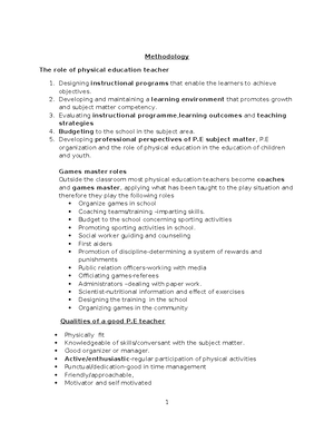 PHE Notes BY Yegon - DIPLOMA IN PRIMARY TEACHER EDUCATION (DPTE ...