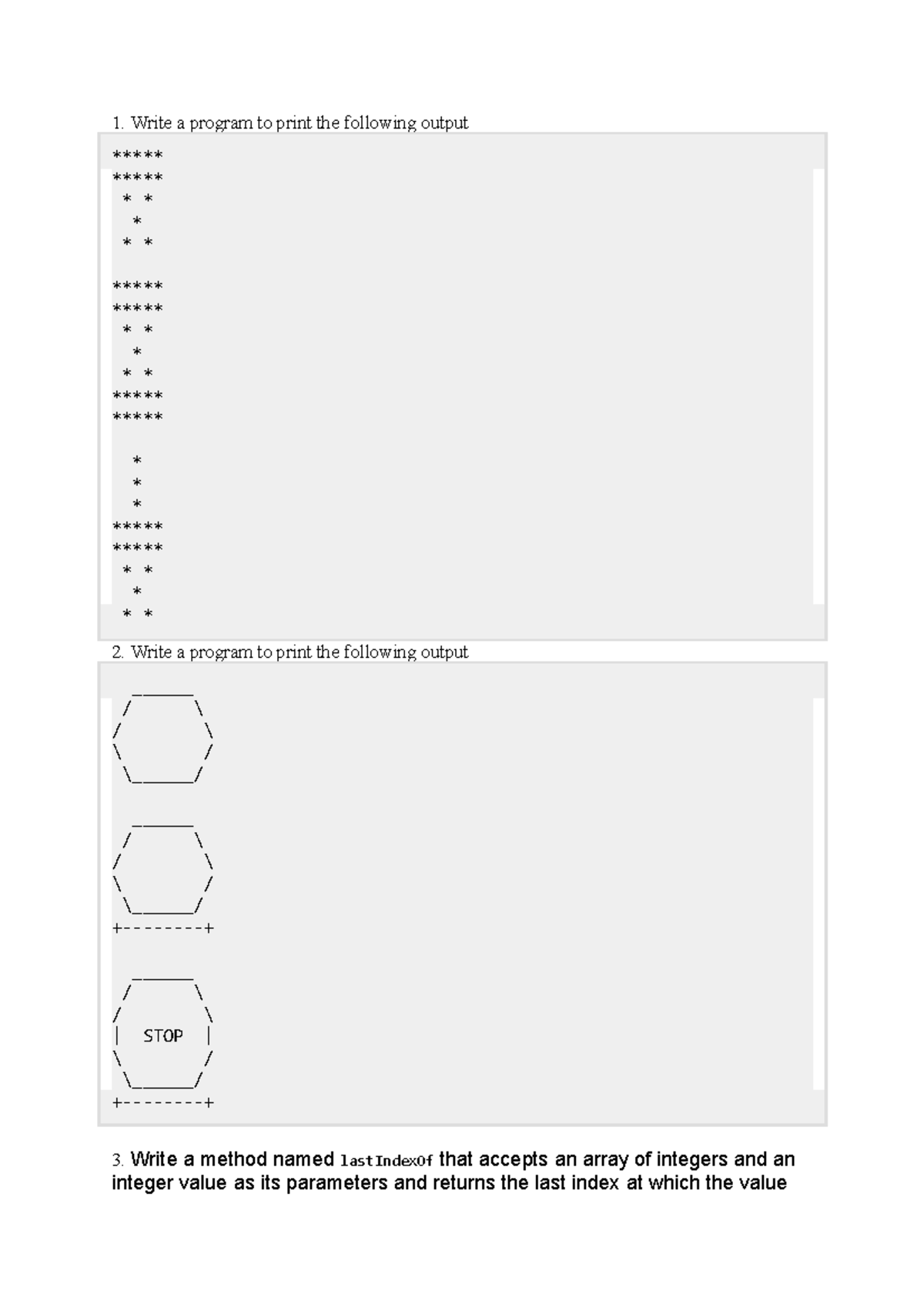 Exercise 6 Function - sdasda - Write a program to print the following ...