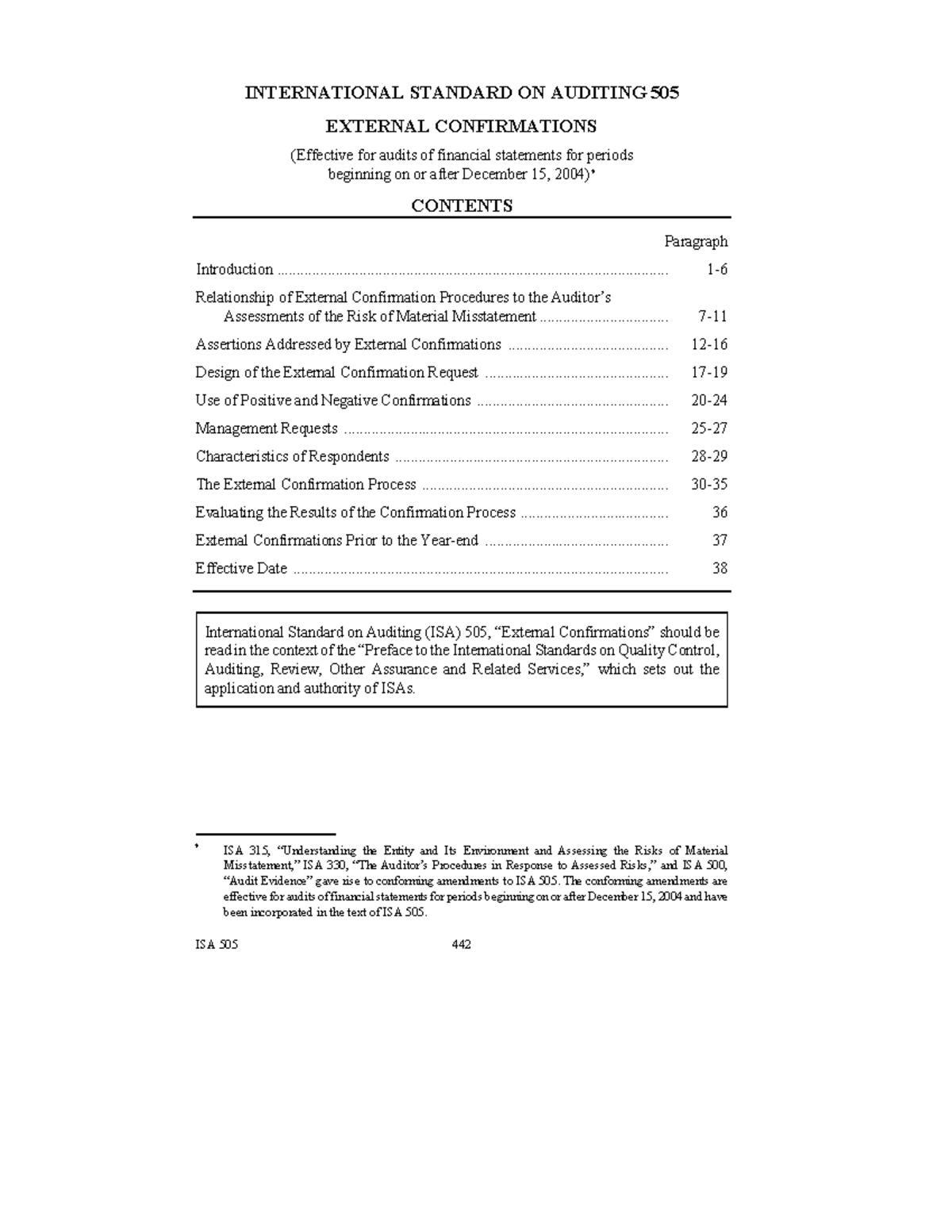2008 Auditing Handbook A130 ISA 505 Additional information. An event ...