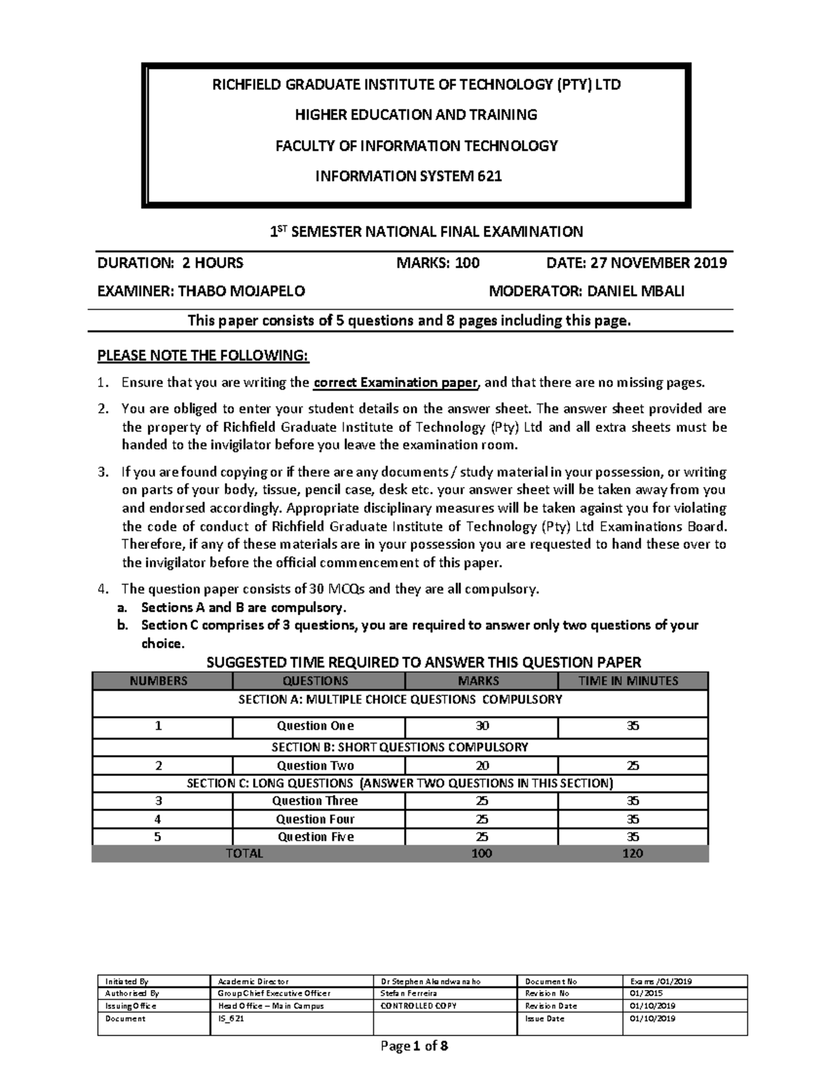 IS 621 - Book - Initiated By Academic Director Dr Stephen Akandwanaho ...