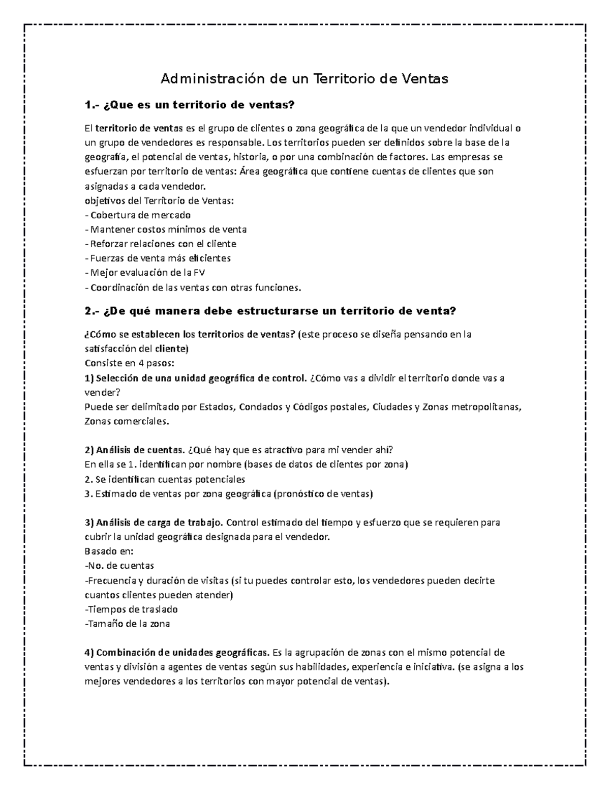 Administración de un Territorio de Ventas Maria Fernanda Villeda ...