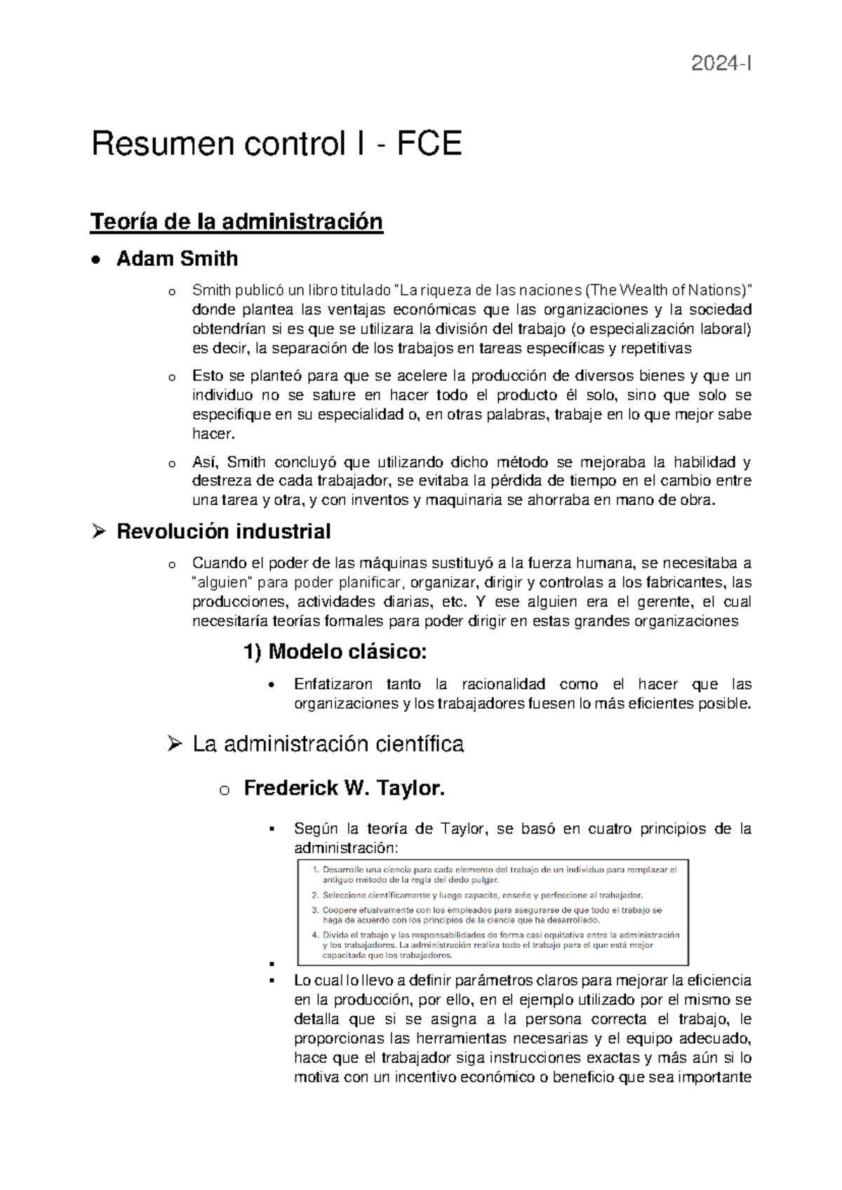 Resumen control I - FCE - ... - 2024 - I Resumen control I - FCE Teoría ...