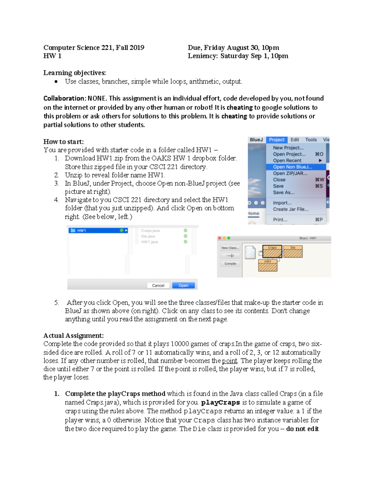 HW1 - idk - Warning: TT: undefined function: 32 Computer Science 221 ...