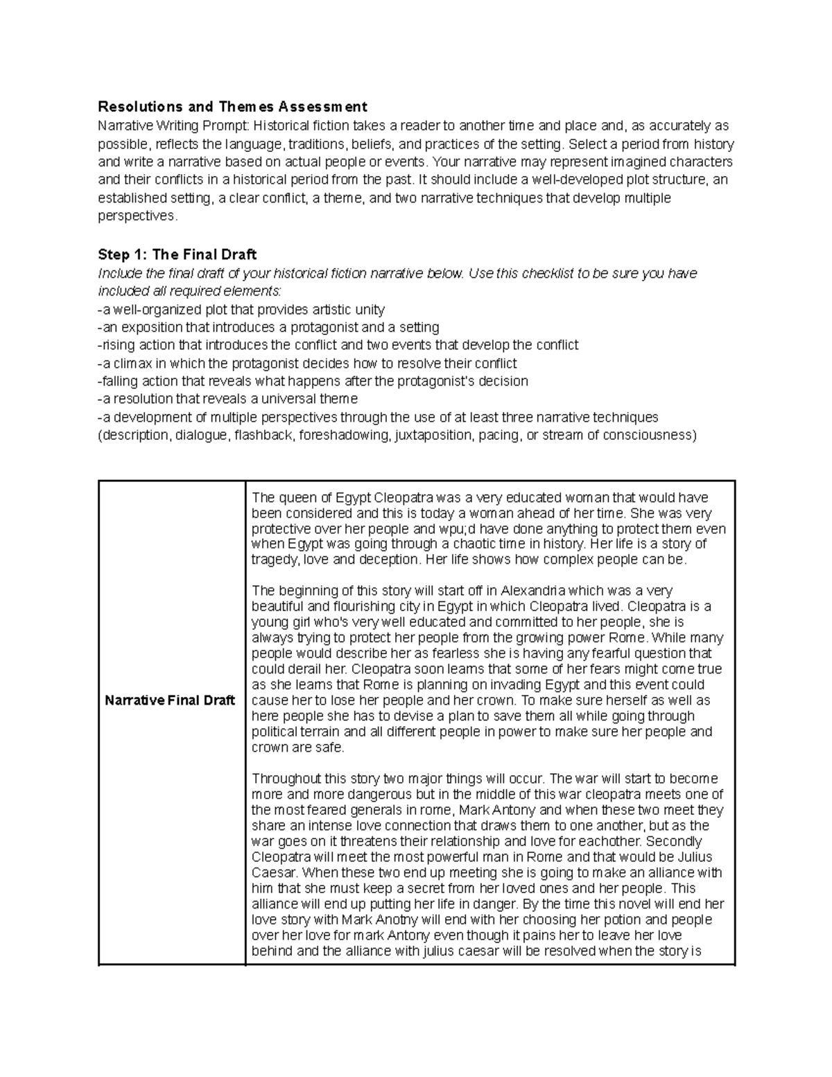 6.03 Ela - Resolutions and Themes Assessment Narrative Writing Prompt ...