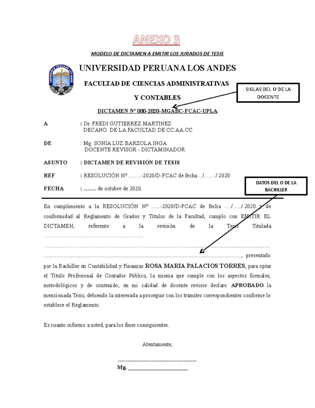 03. Modelo Informe DE Dictamen DE Aprobacin DE Revisor (13) - MODELO DE ...