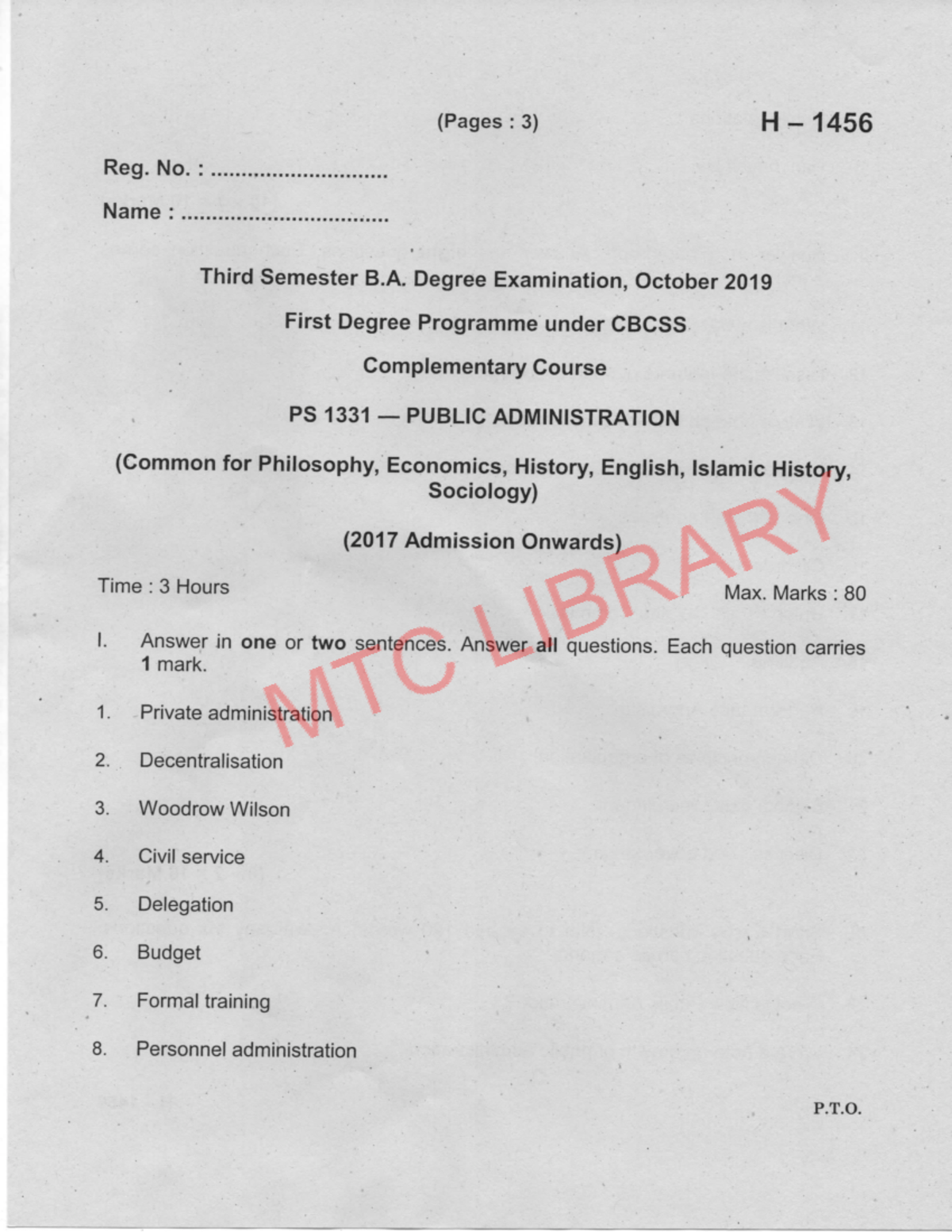 Public Administration PS 1331 H-1456 - BA Political Science - UoK - Studocu