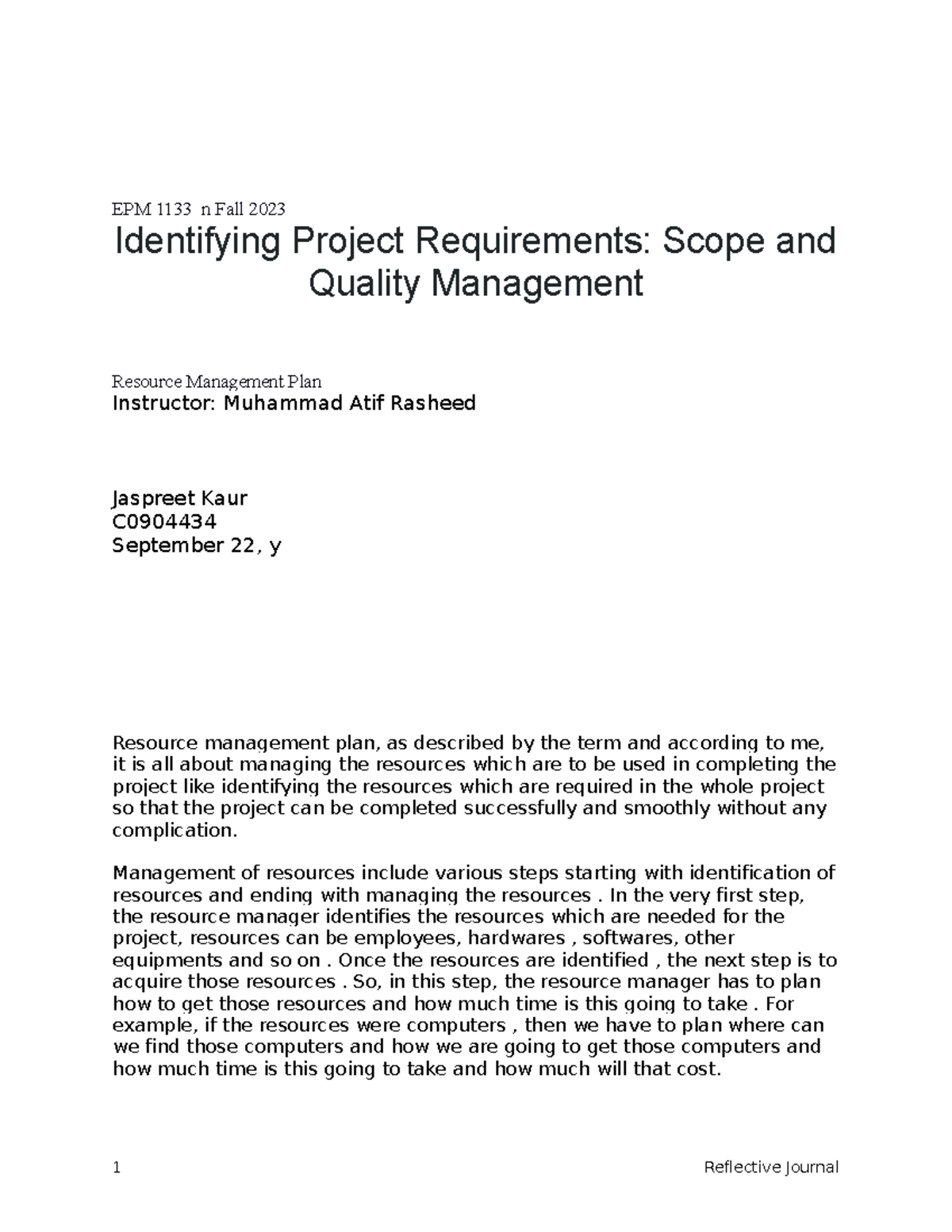 RJ 1 EPM 1133 - THIS IS RJ1 FOR EPM_1133 - EPM 1133_n Fall 2023 ...