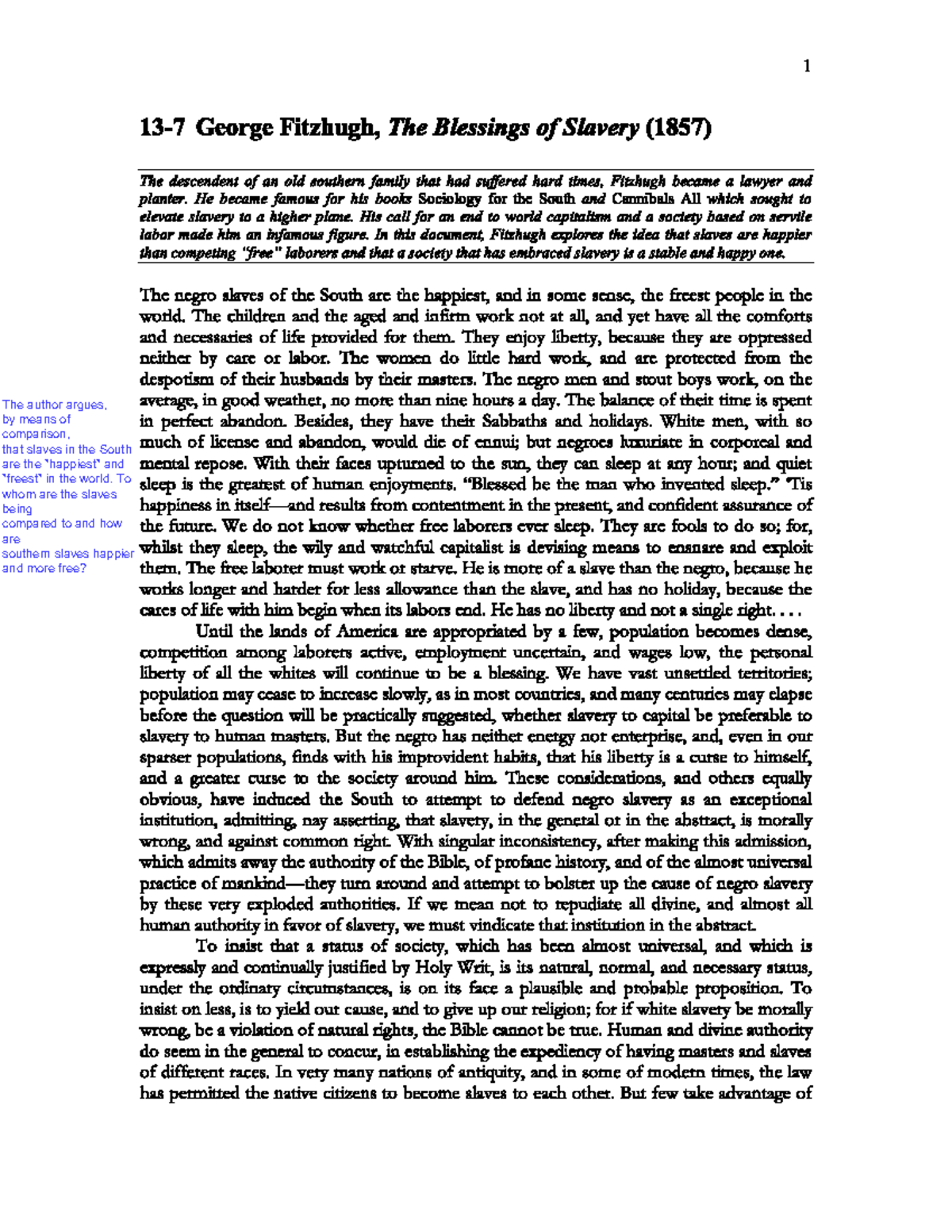 The Blessings of Slavery - He became famous for his books Sociology for ...