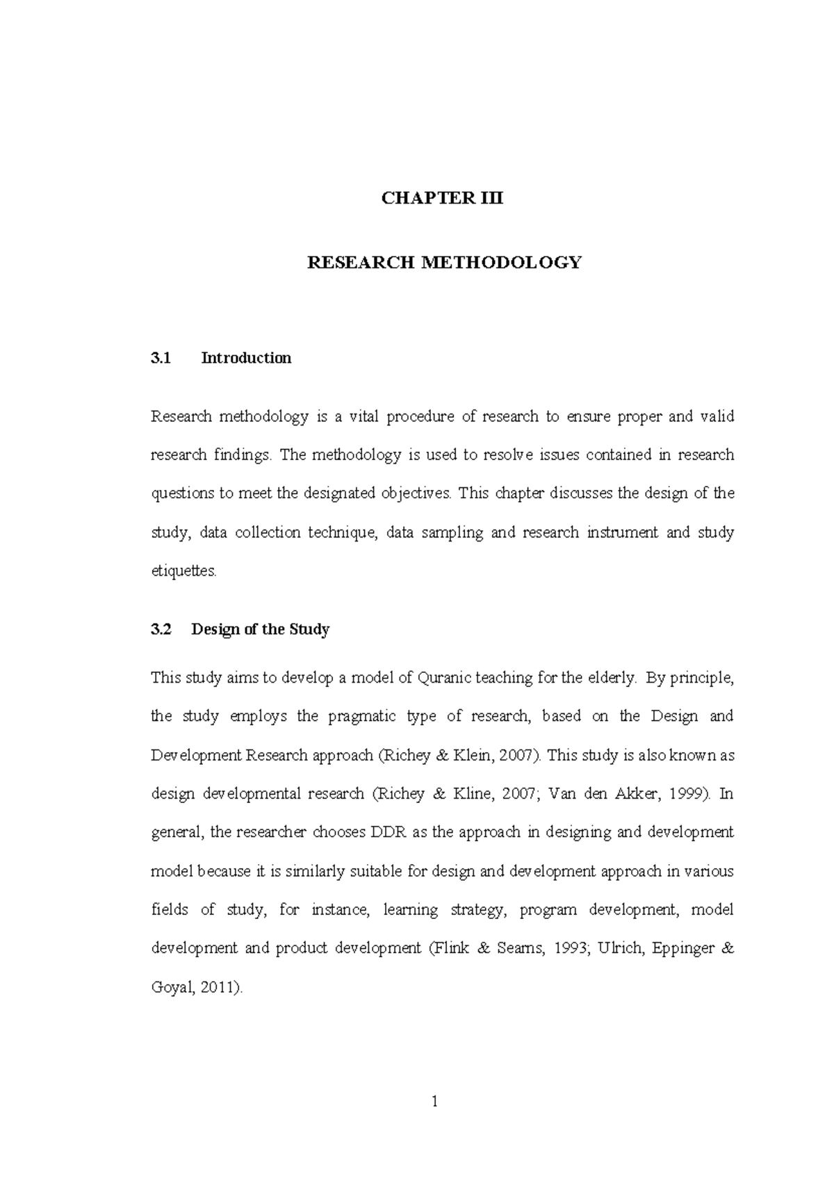 DDR Model - CHAPTER III RESEARCH METHODOLOGY 3 Introduction Research ...