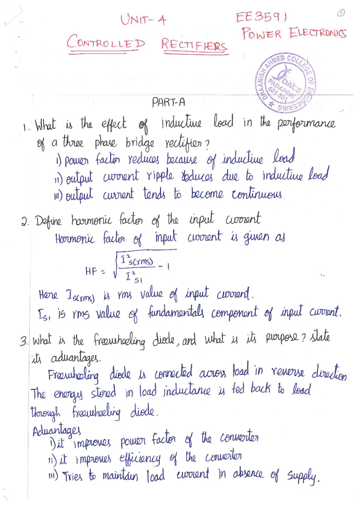 Ee3591-pe-unit4 - Ee3591 2021 regulation - 4 EE 3591 1 POWER ELECTRONICS CONTROLLED RECTIFIERS ...