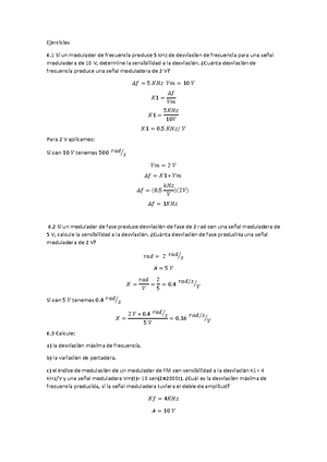 ejercicios para examen - 3-1. Un modulador de AM de DSBFC tiene ...