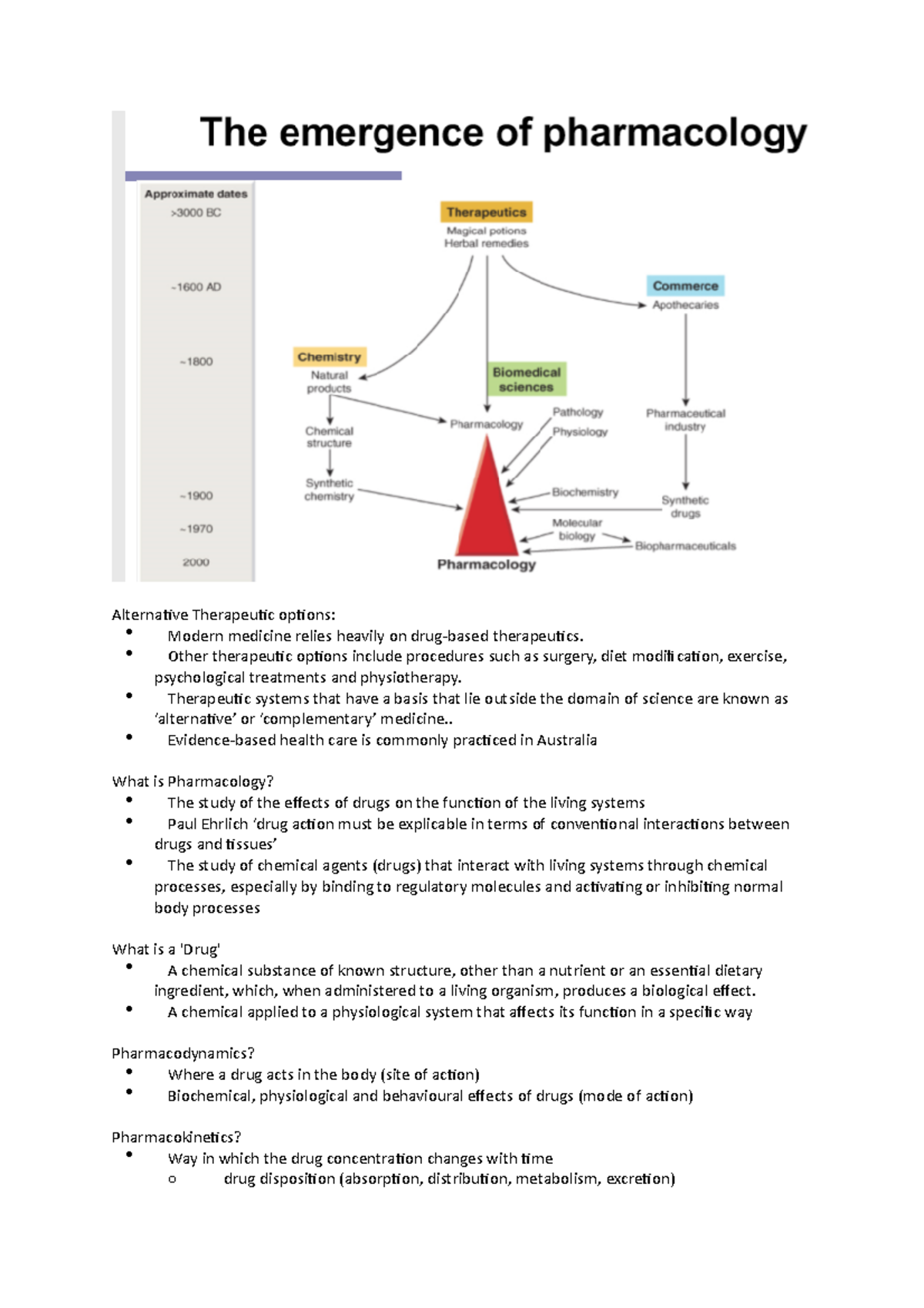 Pharma LECT 1 - lecture 1 notes - Alternative Therapeutic options ...