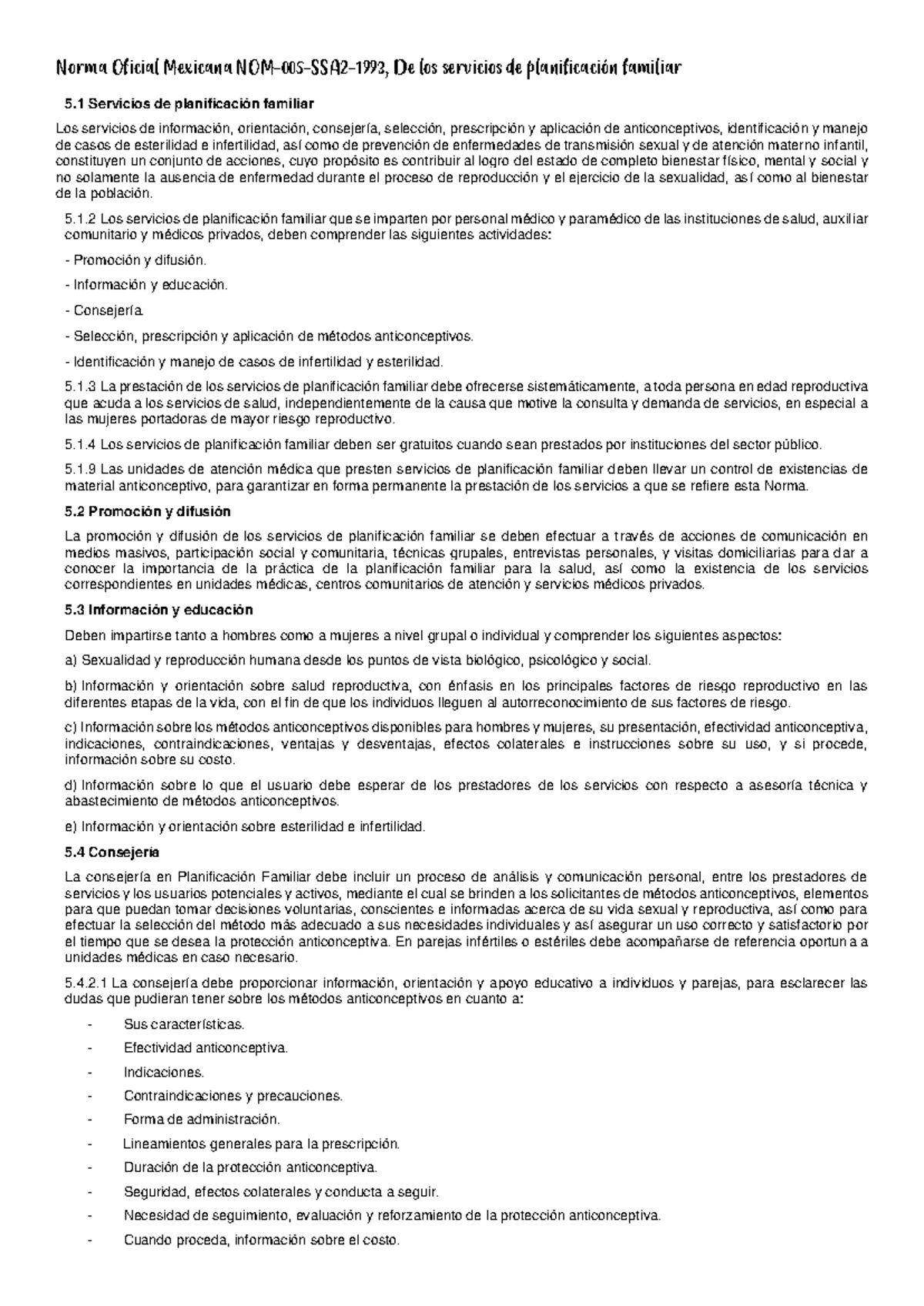 Infografía. planificación familiar - Norma Oficial Mexicana NOM- 005 ...