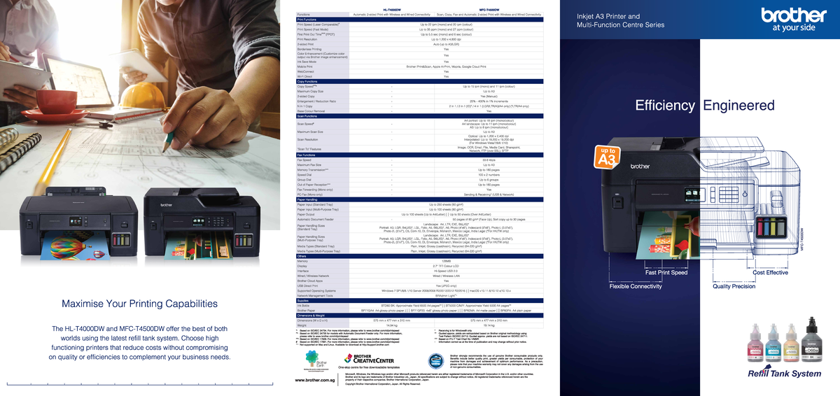 Brother Refill Tank System HL-T4000 MFC-T4500 Brochure - Juris Doctor ...