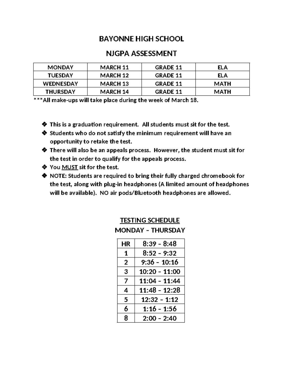 Njgpaschedule 2024 - is very good - BAYONNE HIGH SCHOOL NJGPA ...