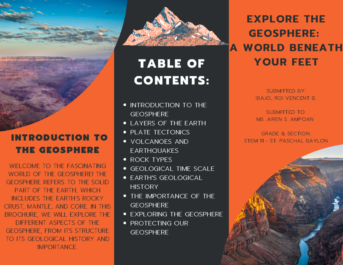 Green Simple Creative Travel Trifold Brochure - TABLE OF CONTENTS ...