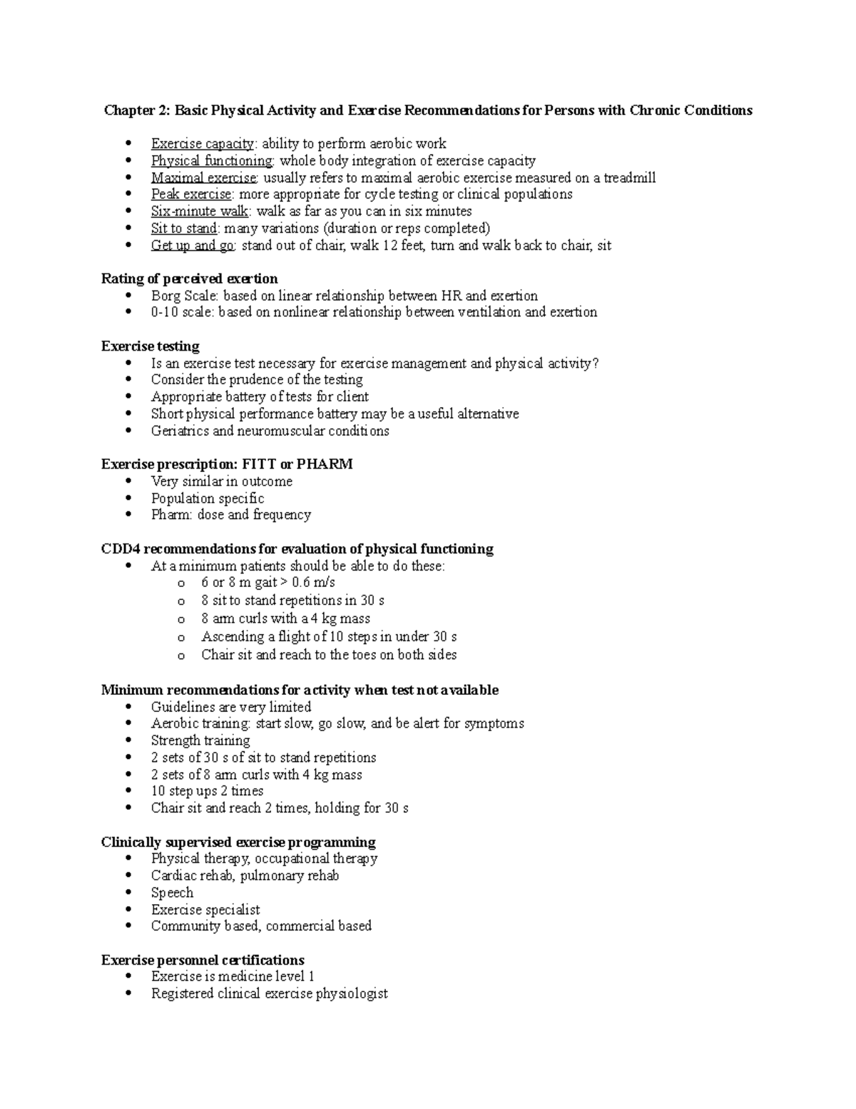 Chapter 2 - Dr. Cantrell in class - Chapter 2: Basic Physical Activity ...