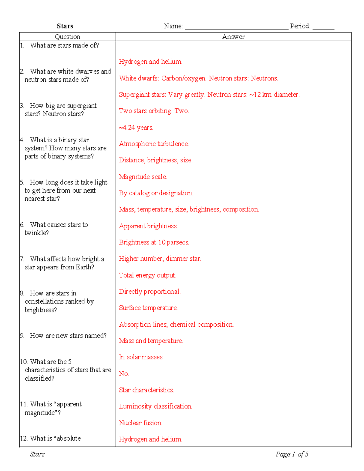Stars+Article+Cornell+Questions turn in - Question Answer What are ...