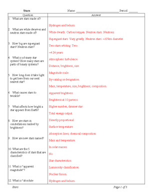 Gizmos star spectra lab answer key - Name: _____________________ Date