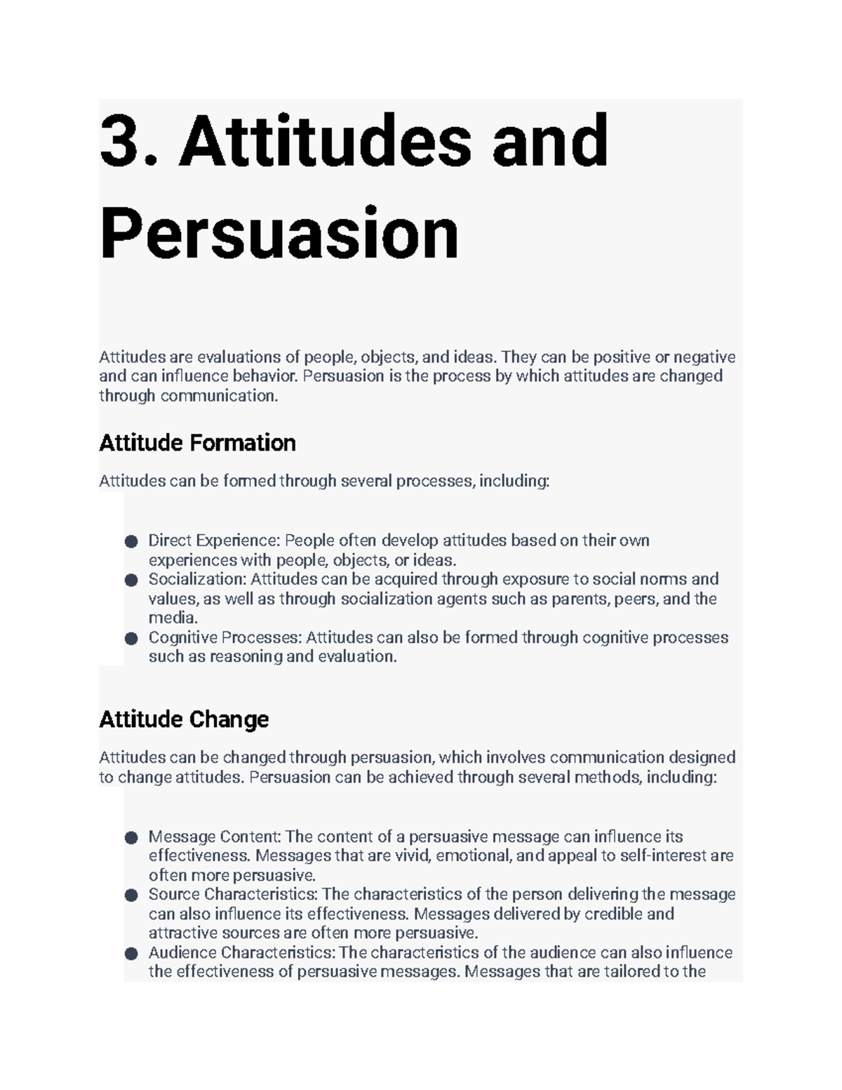 Social Psychology 3-4 - Units 3 and 4 - 3. Attitudes and Persuasion ...