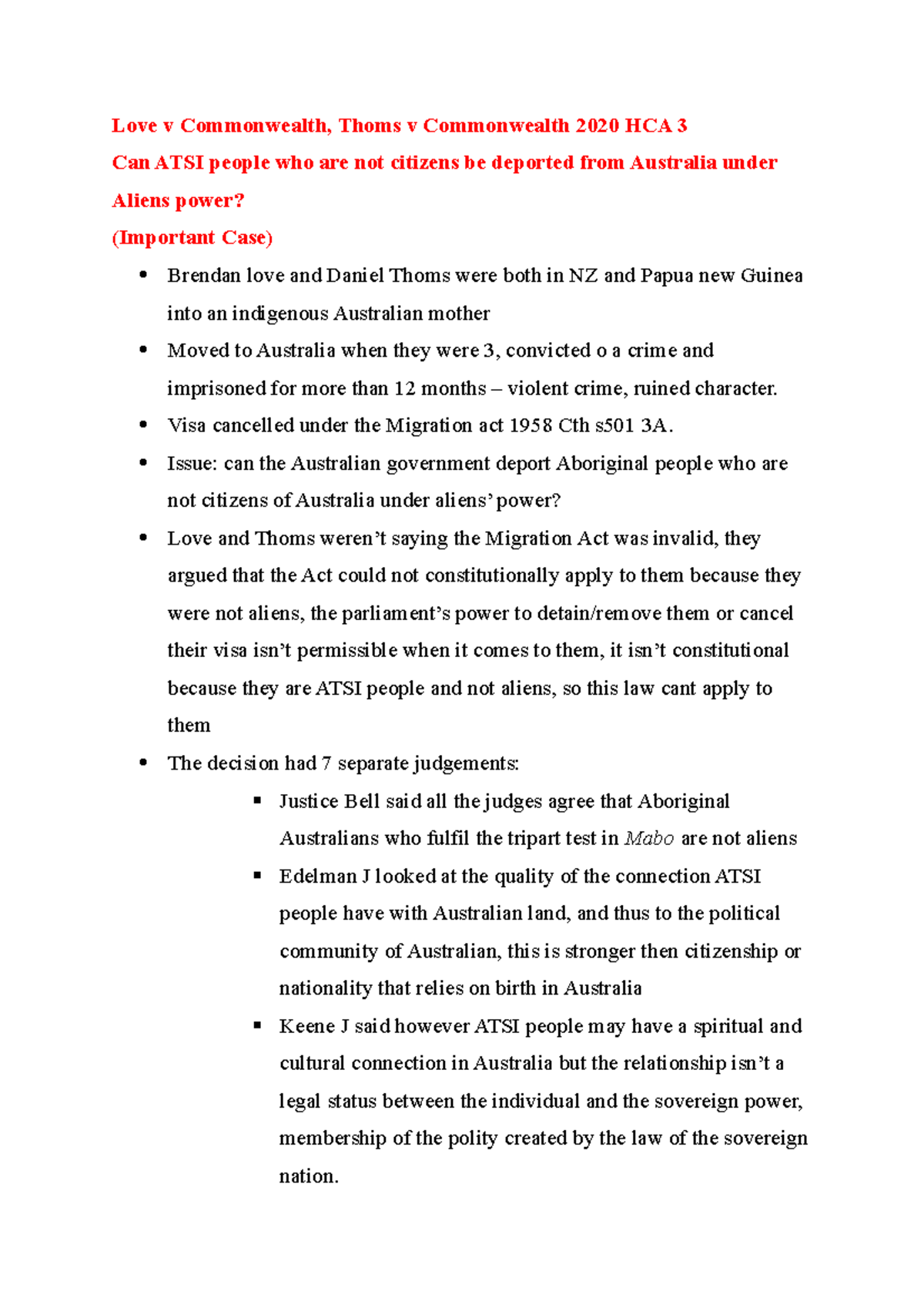 Love v Commonwealth case - Love v Commonwealth, Thoms v Commonwealth ...