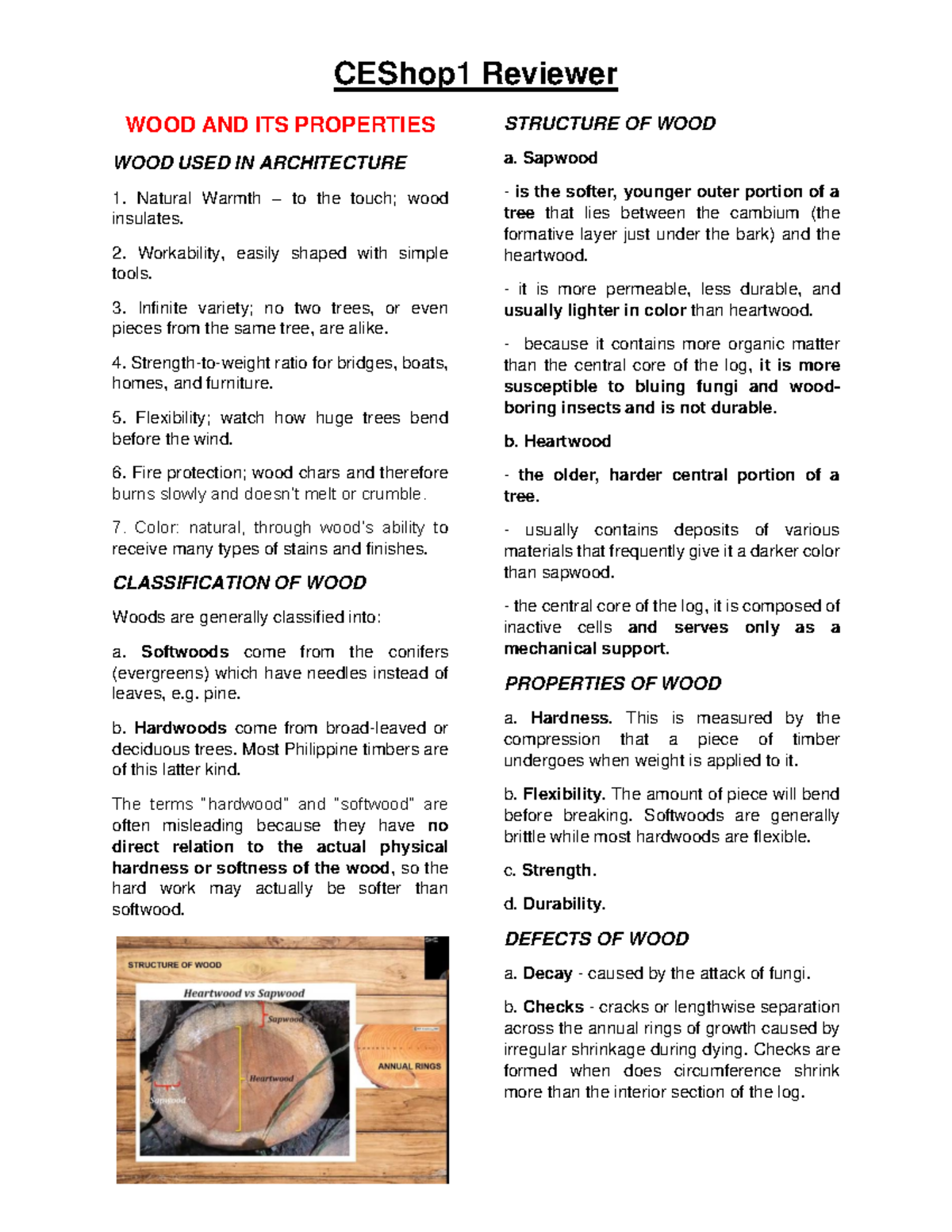 WOOD AND ITS Properties - WOOD AND ITS PROPERTIES WOOD USED IN ...