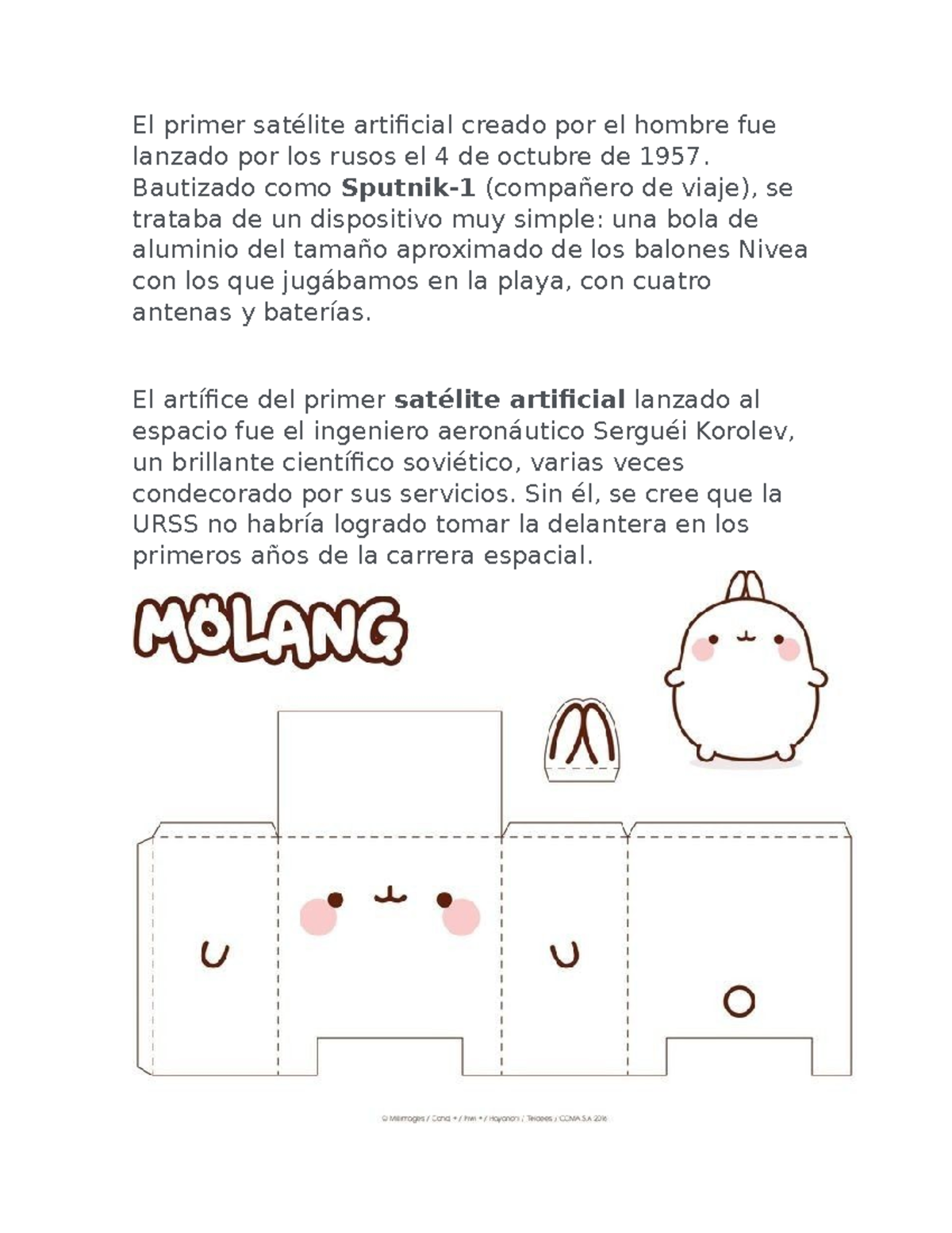 Documento - Bbwnwjw BB dbbdnd - El primer satélite artificial creado ...