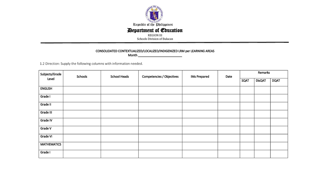 Conso-contextualized - Republic of the Philippines Department of ...