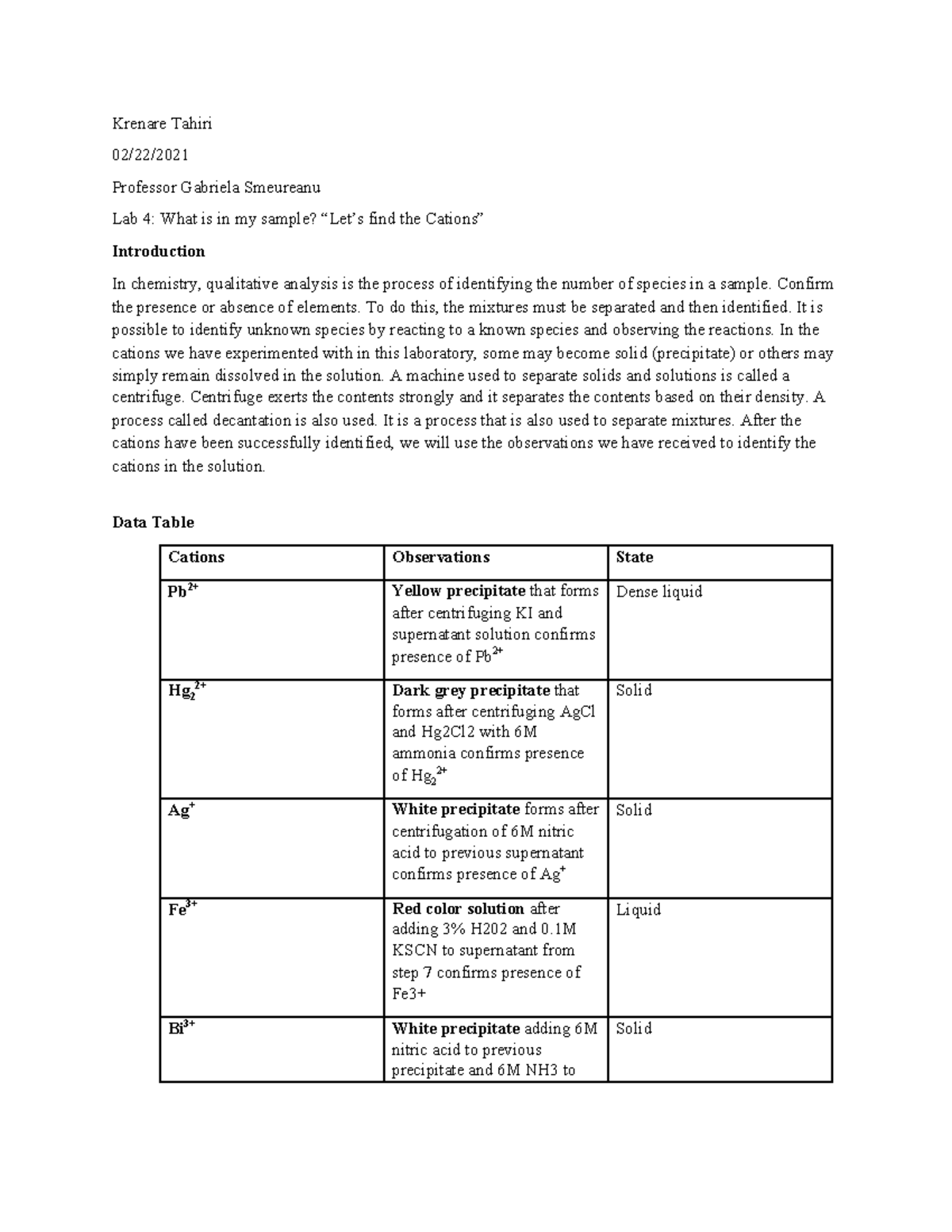 Lab 4 Report - Krenare Tahiri 02/22/ Professor Gabriela Smeureanu Lab 4 ...