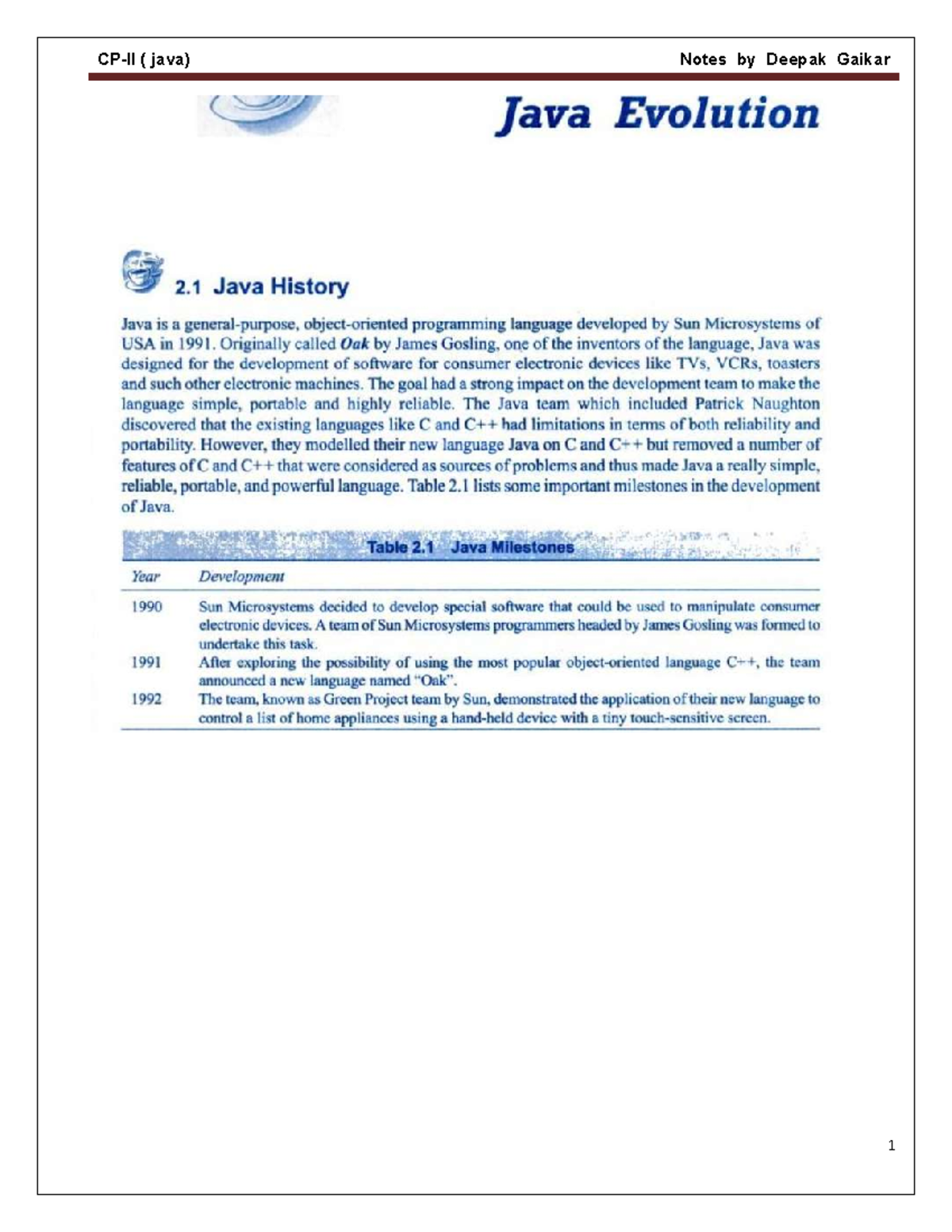 Fundamentalofjava(chapter 1notes) - An Overview of JAVA What is Java ...
