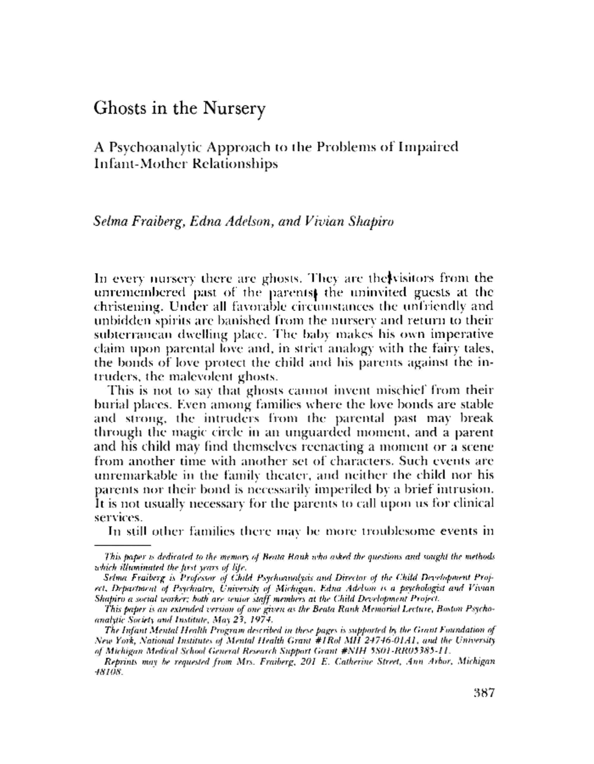 Ghosts in the nursery paper copy - Ghosts in the Nursery A ...