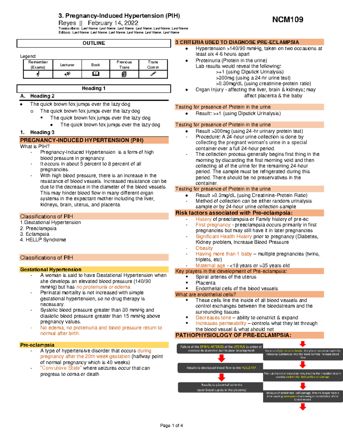 3. Pregnancy-Induced Hypertension (PIH) - 3. Pregnancy-Induced ...
