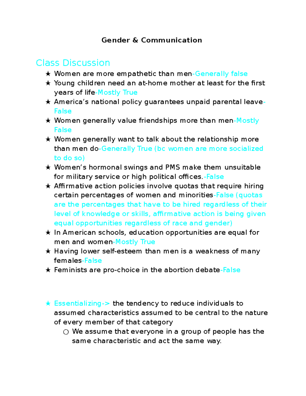 COM 331 - Eryn Bostwick, I write everything she puts on the board ...