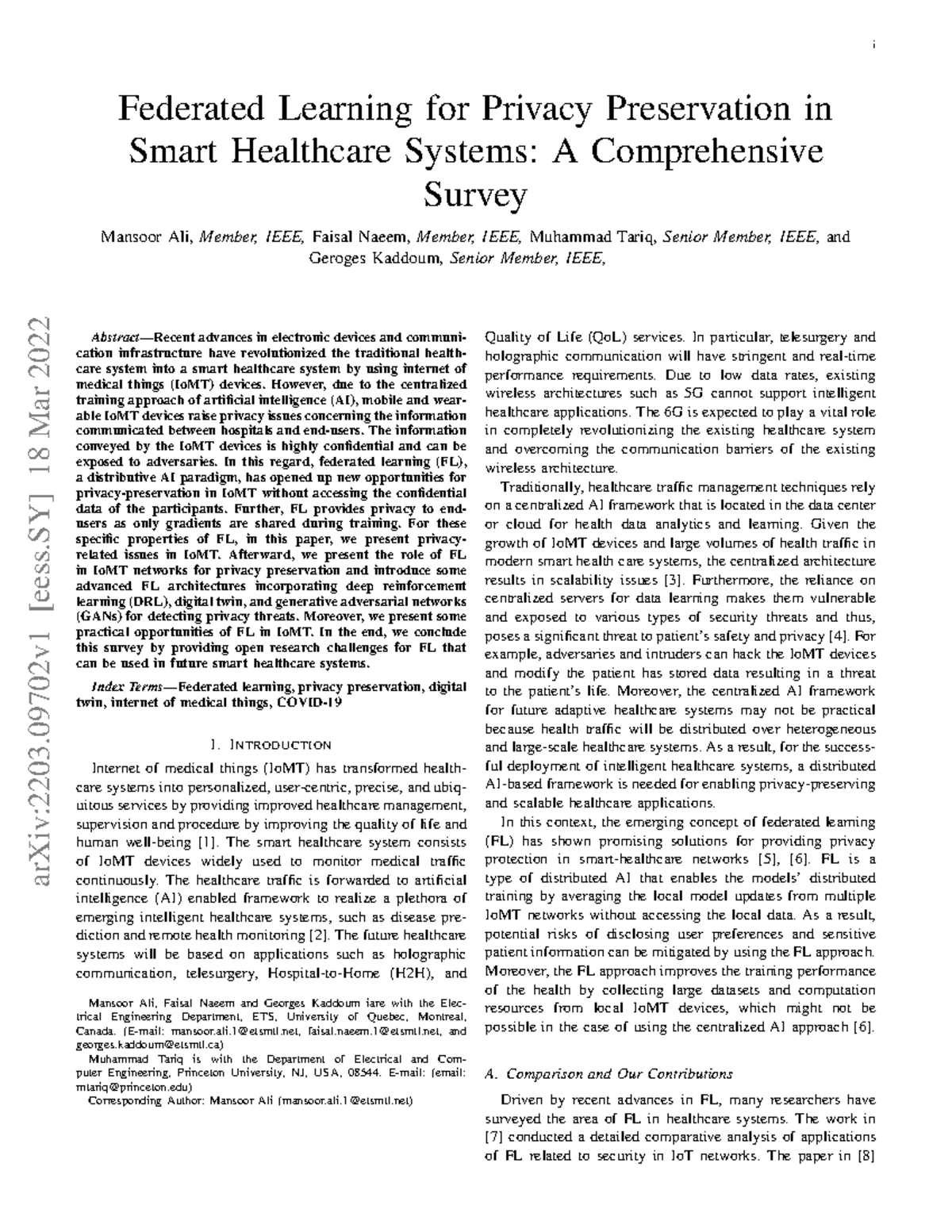 Federated Learning for Privacy Preservation in Smart Healthcare Systems ...