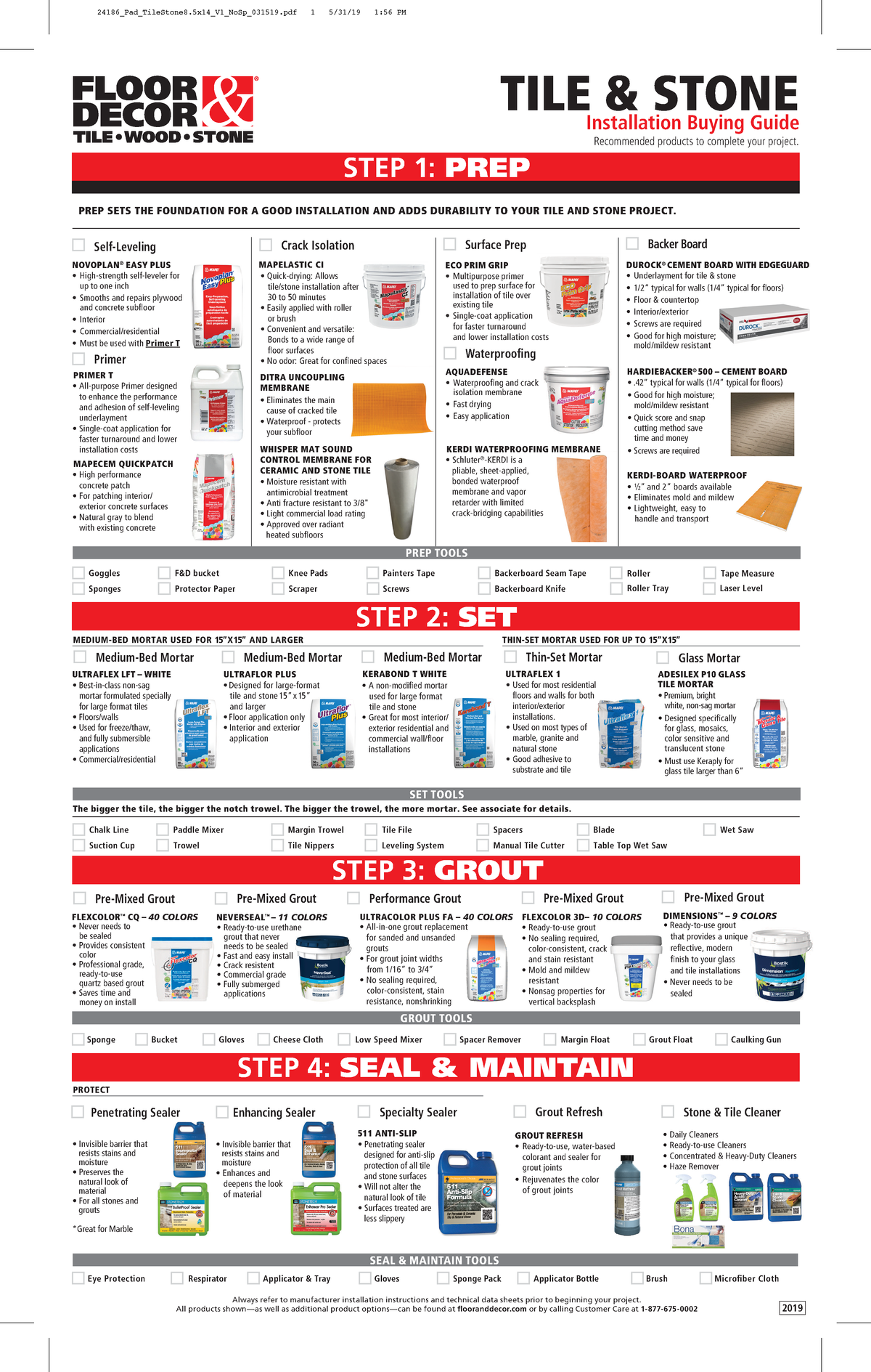 Tile Stone Deco Project Guide - STEP 1: PREP Installation Buying Guide ...