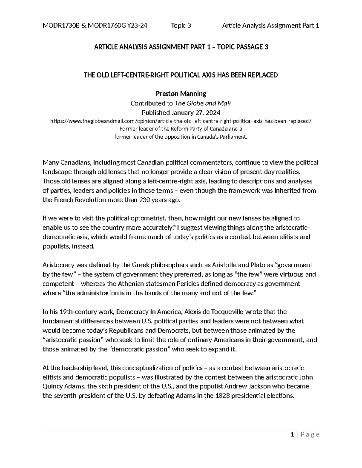 AA1 Topic 3 - aa1 - MODR1730B & MODR1760G Y23-24 Topic 3 Article ...