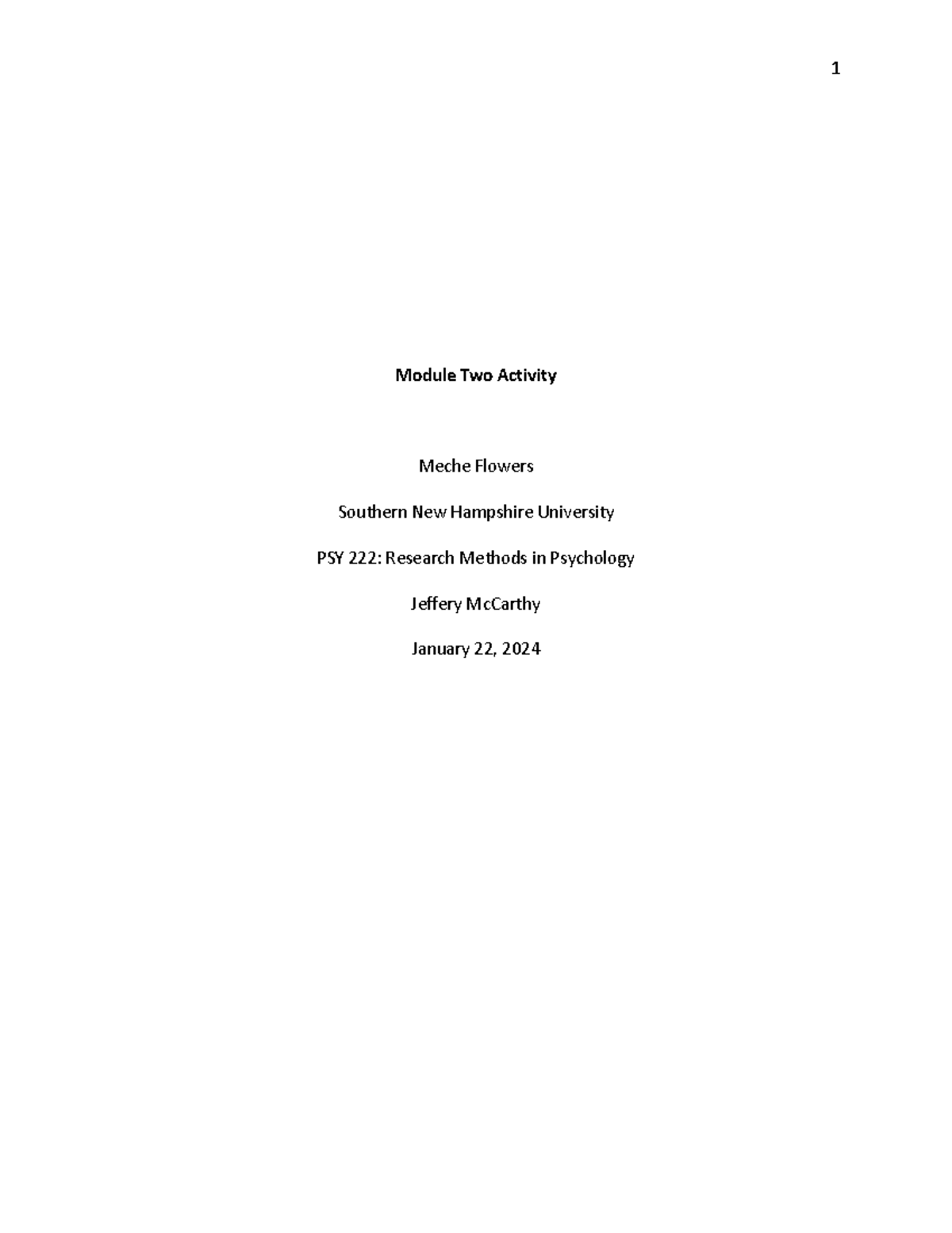 PSY222 Module Two Activity (3) (2) (1) - Module Two Activity Meche ...