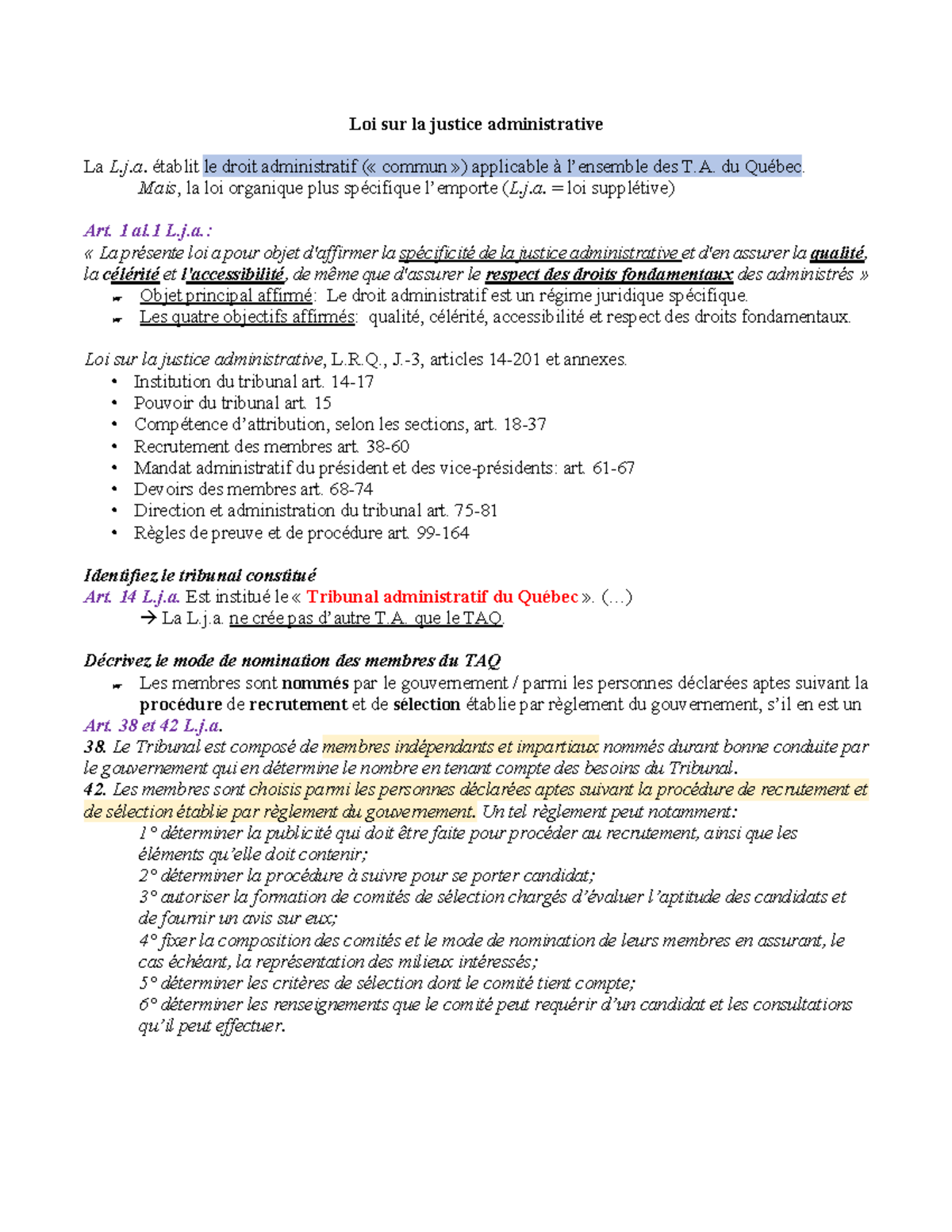 LOI SUR LA Justice Admin - Loi sur la justice administrative La L.j ...