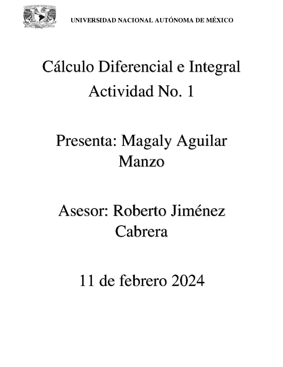 Aguilar Manzo Magaly Actividad I - Calculo Diferencial - Cálculo Diferencial e Integral ...