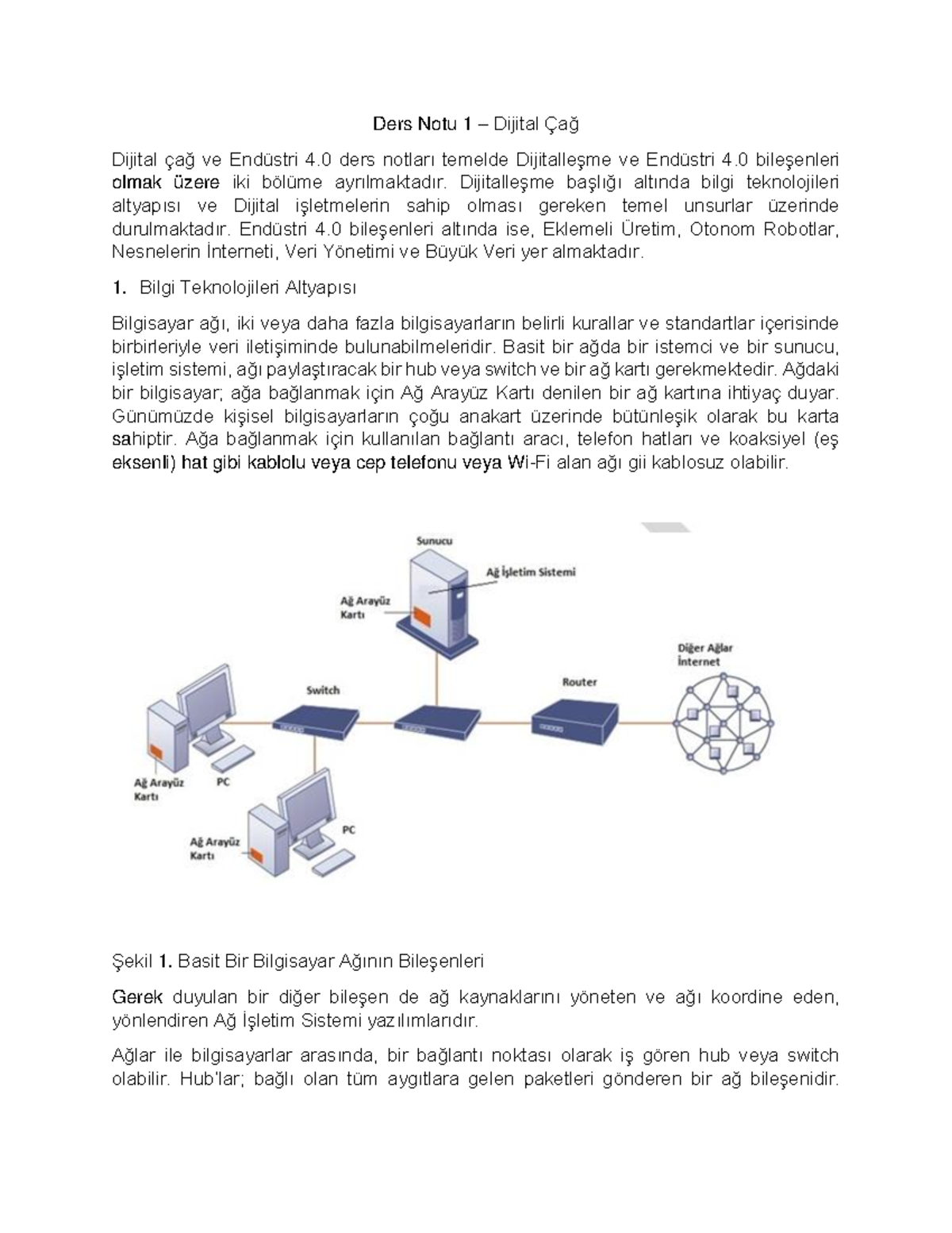 Bilgi teknolojileri - Sanayi devrimleri 1,2,3 - Ders Notu 1 – Dijital ...