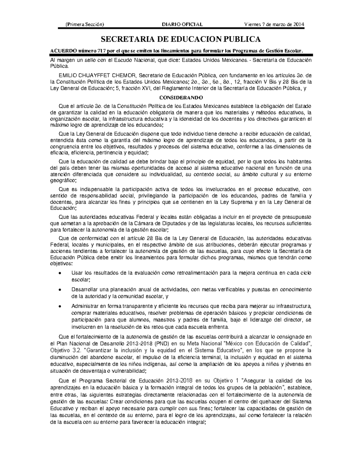 A717 - de,kdkew dewk,d - (Primera Sección) DIARIO OFICIAL Viernes 7 de ...