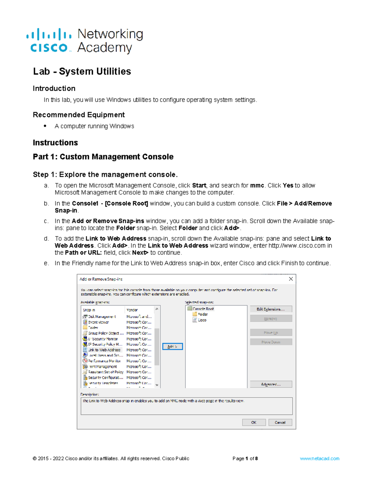 Assignment 5.2 System Utilities - Introduction In this lab, you will ...