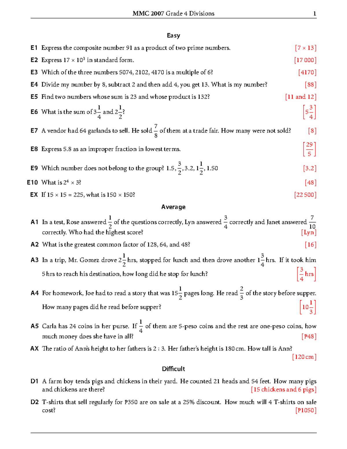 Mathematics long examination - Studocu
