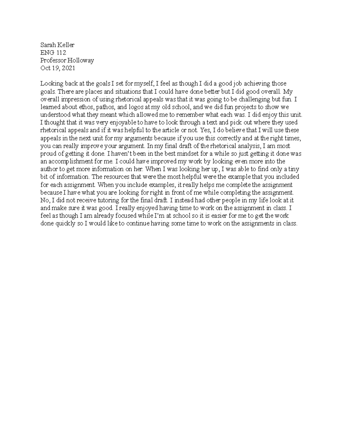 Module C Reflection for my english class - AA-987 - Studocu