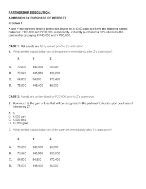 Partnership Formation Problems - PARTNERSHIP PARTNERSHIP FORMATION ...
