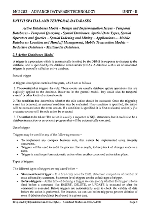 MC4205 Study Material - Master of Computer Applications - Studocu