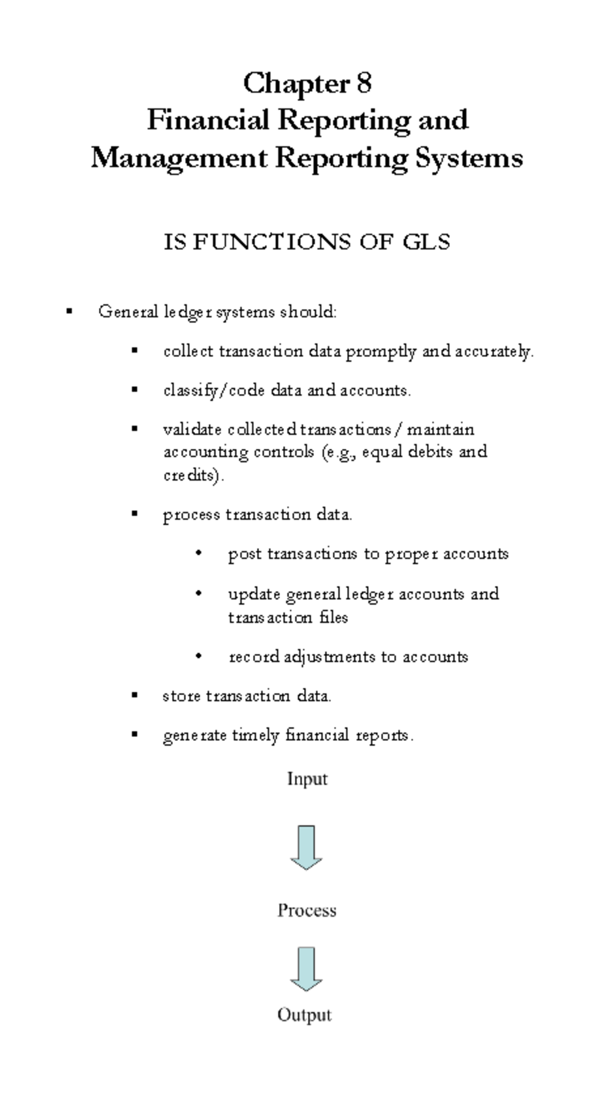 Chapter 8 Financial Reporting and Management Reporting Systems ...