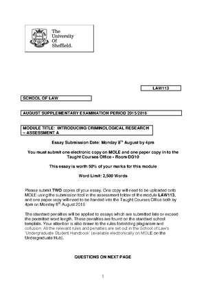 Very brief outline of the procedures covered and their purpose - Brief ...